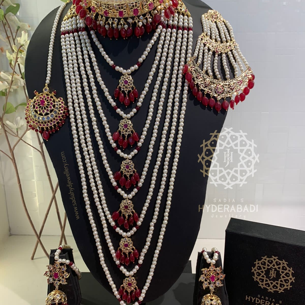 Mahdiya Red Bridal Set – Sadiahyderabadi