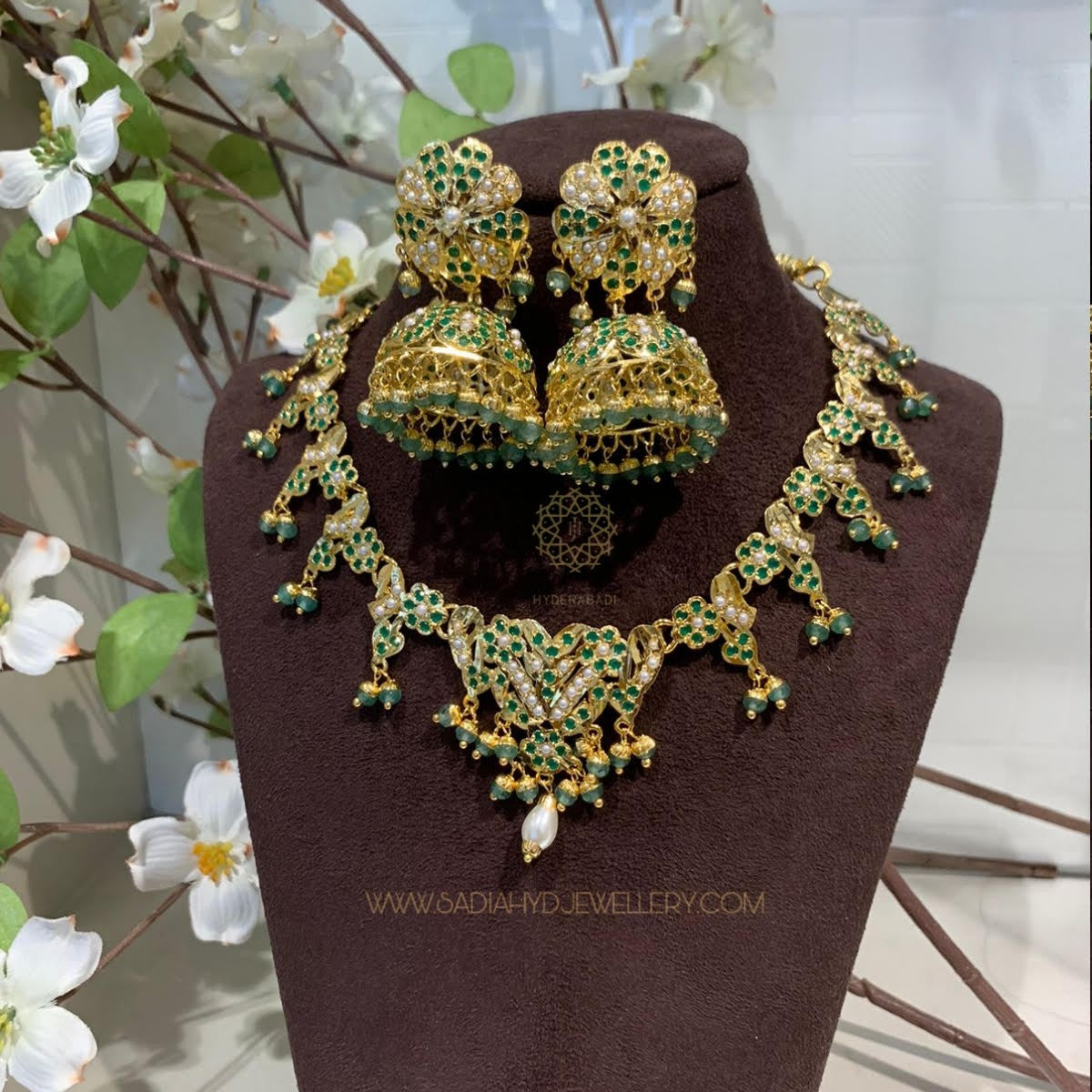 Rashmi Green Necklace Set – Sadiahyderabadi